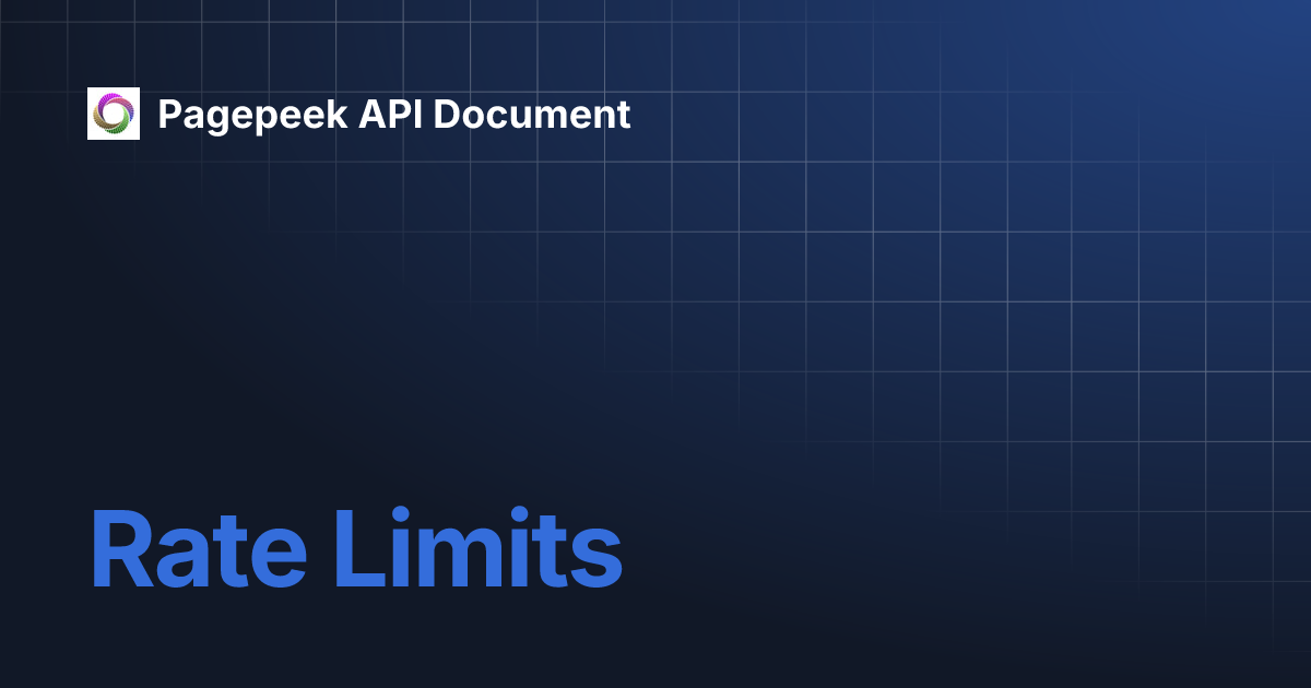 Rate Limits | Pagepeek API Document